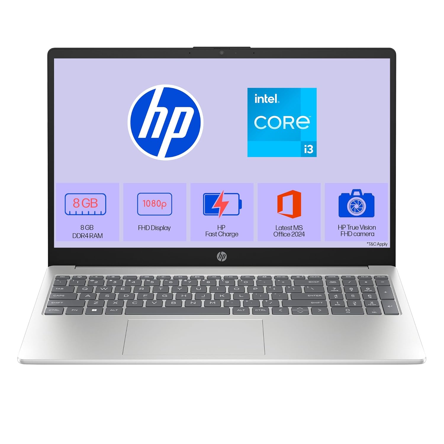 HP 15-FD0624TU 13th Gen Intel Core i3-1315U (8GB DDR4, 512GB SSD) Win1