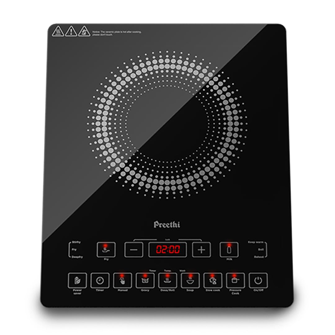 Preethi Indicook IC125 2100-Watt Induction Cooktop, Feather touch oper